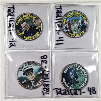Lot of Four (4) Colorized Kennedy Half Dollar Commemorating the Vietnam ...
