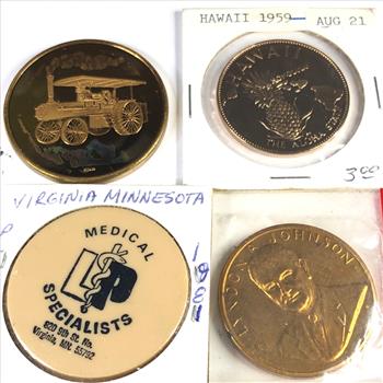 Lot of Four Assorted vintage Medallions: Hawaii, Fare Token, Arizona ...