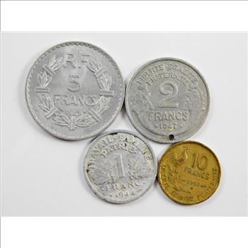 Lot of Four French Coins*Various Denominations*High Grade | Property Room