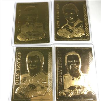Lot of Four Gold Foil Race Car Driver Trading Cards*Greg Sacks, Dick ...