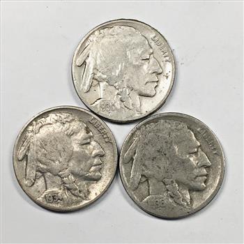 Lot of Three (3) Buffalo Nickels: 1936-D, 1930 and 1934 | Property Room
