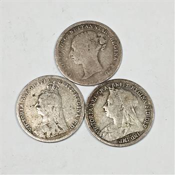Lot of Three (3) Young, Jubilee and Old Head Great Britain Silver 3 ...