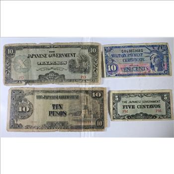 Lot of Three Japanese Occupation Notes with US Occupation Note*Various ...