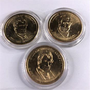 Lot of Three William Henry Harrison Presidential Commemorative Dollars ...