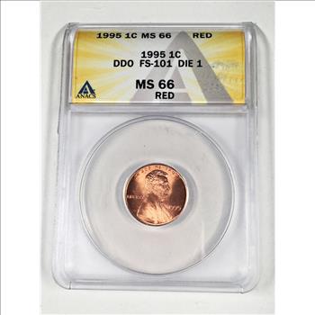 MINT ERROR*1995 Lincoln Head Memorial Cent*DDO FS-101 DIE 1*Graded MS66 ...