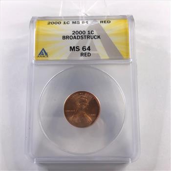 MINT ERROR*2000 BROADSTRUCK Lincoln Head Memorial Cent*Graded MS64 Red by ANACS | Property Room