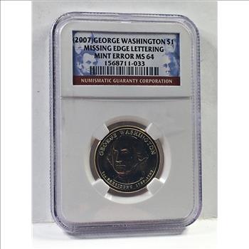 MINT ERROR*(2007) George Washington Commemorative Presidential $1 ...