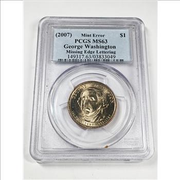 MINT ERROR*(2007) George Washington Presidential $1*Missing Edge ...