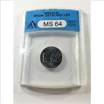 MINT ERROR*Bison Detached Leg*2005-D American Bison Commemorative ...