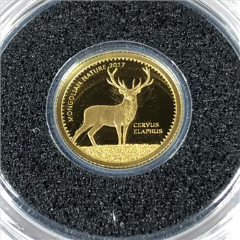 Mongolia GOLD Proof 1000 Togrog .5 gram 9999 Fine Gold Protective ...
