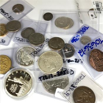 Mystery Coin Lot with a Good Amount of Silver, Dollars Dimes Quarters ...