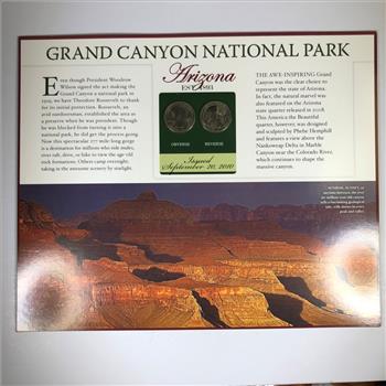 National Park Quarter Display Board featuring Grand Canyon Uncirculated ...