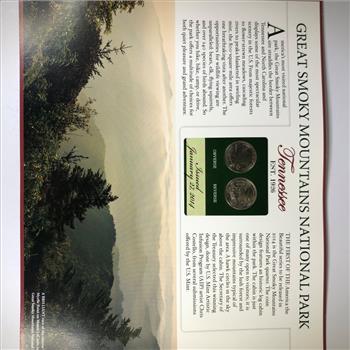 National Park Quarter Display Board featuring Smoky Mountains ...