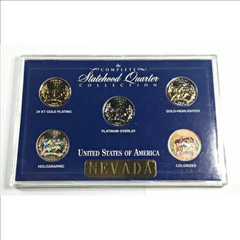 Nevada Statehood Commemorative Quarter Set*24K Gold Layered, Colorized ...