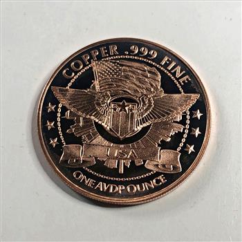 One AVDP oz .999 Fine Proof Copper Round*Covid 19 Molecule*Stockpile ...
