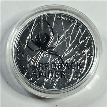 One oz .999 Fine Silver 2020 Australia $1*Redback Spider*Proof*Queen Elizabeth*In Protective ...
