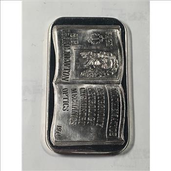 One Troy Ounce .999+ Fine Proof Silver Bar*Sir Isaac Newton 1974 ...