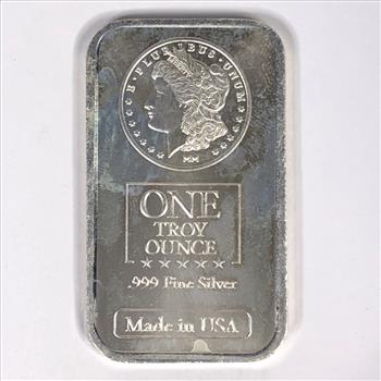 One Troy Ounce .999 Fine Silver Bar*Made in USA*Morgan Design ...