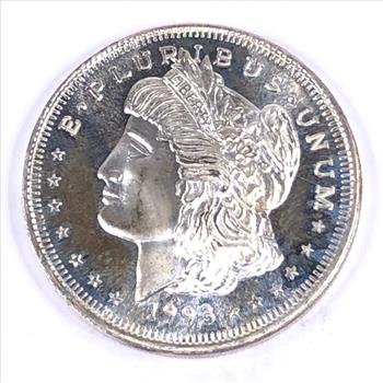 One Troy Ounce .999 Fine Silver Round*Morgan Dollar Design | Property Room