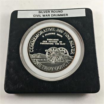 One Troy Ounce .999 Proof Silver Civil War Drummer Commemorative*Deep ...