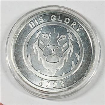 One Troy Ounce .9999 Fine Silver Round*2023 Let the Lion Roar*His Glory | Property Room