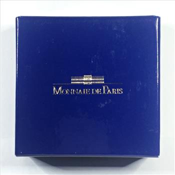 Plasticast Paper Weight With Six 2001 Uncirculated French 5 Centimes ...
