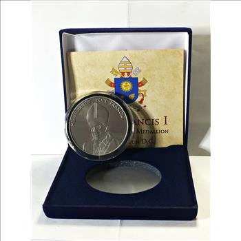 POPE FRANCIS I Five Ounce Silver Commemorative Medallion*2015 ...