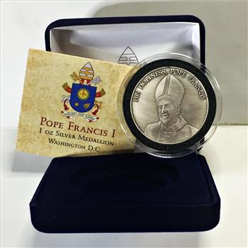 POPE FRANCIS I One Ounce Silver Commemorative Medallion*2015 Washington ...