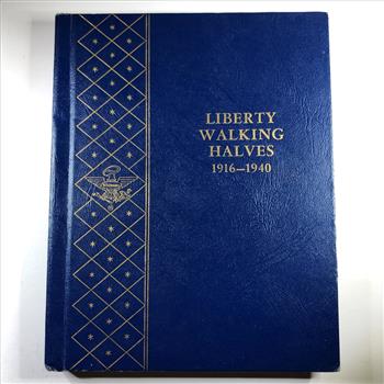 Pre-owned Liberty Walking Halves Collector's Album 1916-1940*Includes Six Silver Half Dollars ...
