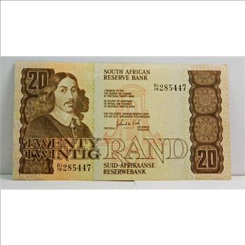 RARE 1981-1989 South African 20 Rand G.P.C. de Kock Signed Crisp Bank ...