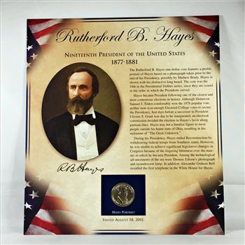 Rutherford B. Hayes Uncirculated Commemorative Presidential $1*Encased ...