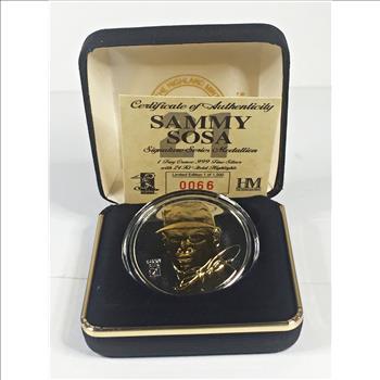 Sammy Sosa Commemorative Medallion*24K Gold Highlights Over 1oz .999 ...