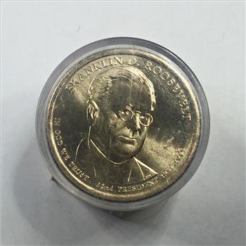 SEALED/UNOPENED 2014-D $12 Tube of Uncirculated Franklin D. Roosevelt ...