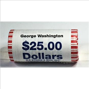 SEALED/UNOPENED $25 Bank Roll of 2007 George Washington Commemorative ...