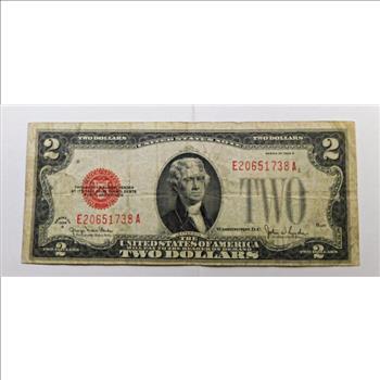 Series 1928G $2 United States Red Seal Note*Circulated | Property Room