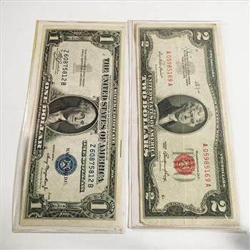 Series 1935A $1 Silver Certificate PLUS Series 1953 $2 United States ...