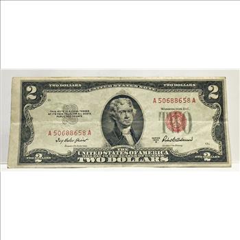 Series 1953A MISCUT $2 United States Red Seal Note*Circulated*Crisp ...