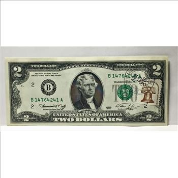 Series 1976 US Bicentennial $2 Federal Reserve Note; New York, NY*Crisp ...