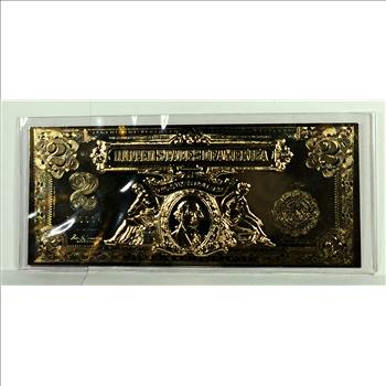 Series 2000 $2 Large Silver Certificate Note Gold Foil Replica*New ...