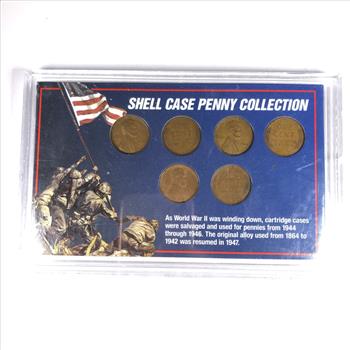 Shell Case Penny Collection: Two 1944, Teo 1945 and Two 1946 Lincoln ...