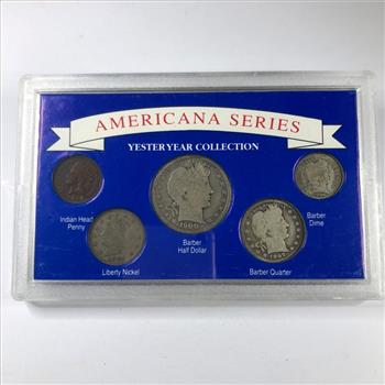 Silver Coins: 1900 Barber 50c, 1897 Barber 25c, 1908 Barber 10c*PLUS ...