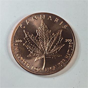 Silver Shield*One Ounce .999 Fine Copper Round*Cannabis | Property Room
