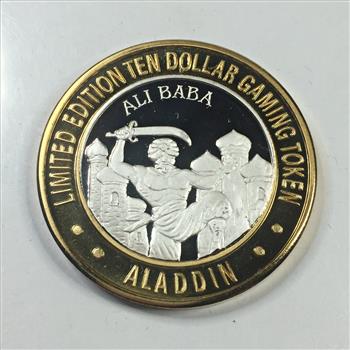 SILVER STRIKE*.999 Fine Silver*Aladdin $10 Gaming Token*Proof*In ...
