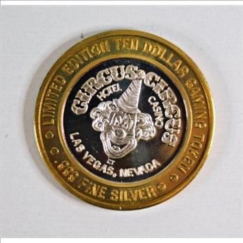 SILVER STRIKE*Circus Circus $10 Gaming Token*.999 Fine Silver*Las Vegas ...