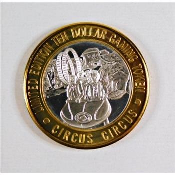 SILVER STRIKE*Circus Circus $10 Gaming Token*.999 Fine Silver*Las Vegas ...