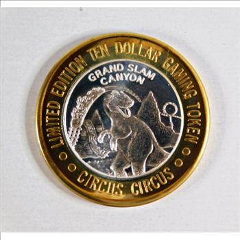 SILVER STRIKE*Circus Circus Ten Dollar Gaming Token*.999 Fine Silver ...