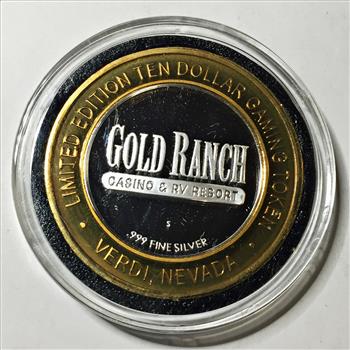 SILVER STRIKE*Gold Ranch*Verde, NV* $10 Silver Gaming Token*Limited ...