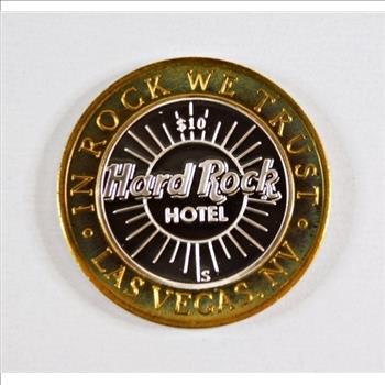 SILVER STRIKE*Hard Rock Hotel $10 Gaming Token*.999 Fine Silver*Las ...