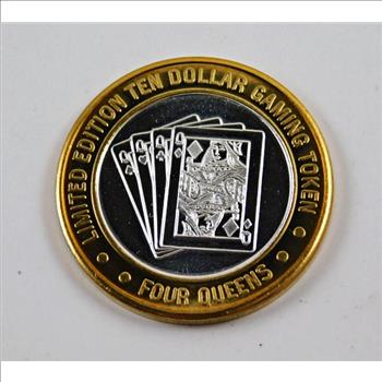 SILVER STRIKE*Limited Edition $10 Gaming Token*FOUR QUEENS; Las Vegas ...