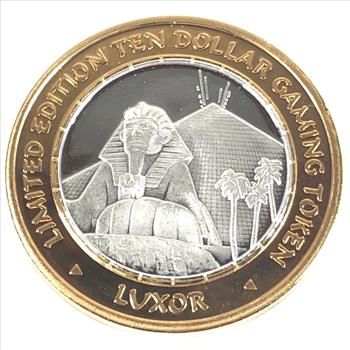 SILVER STRIKE*Luxor; Las Vegas, NV $10 .999 Fine Silver Gaming Token ...